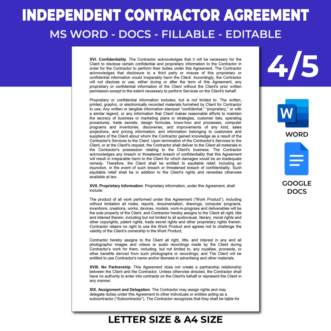 Contractor Agreement Template, Self-employed Contractor Contract ...