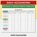 Daily Accounting Spreadsheet Template. Daily Finance Tracker ...