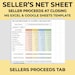 Seller's Net Spreadsheet. Seller Proceeds Sheet. Seller Estimated ...