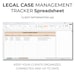Legal Case Management Spreadsheet for Attorneys, Attorney Case Tracker ...