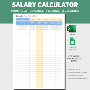 Salary Calculation Template: Excel & Google Sheets. Employee ...