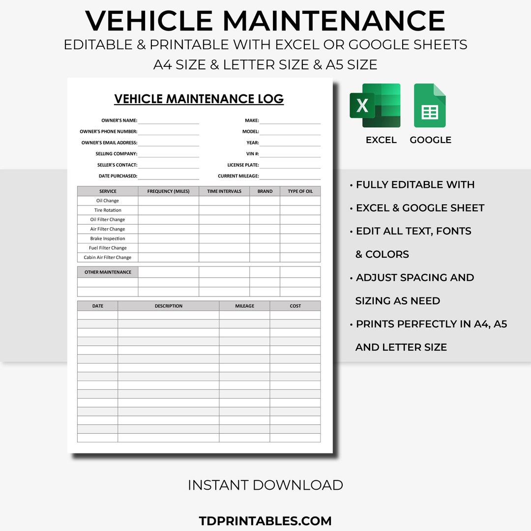 Vehicle Maintenance, Maintenance Tracker, Vehicle Service, Vehicle ...