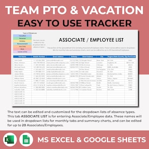 Associate PTO 2025 Flexible Year or Fiscal Year Calendar, Time off ...