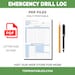 Printable Emergency Evacuation Log. Emergency Drill Record. Fire Drill ...