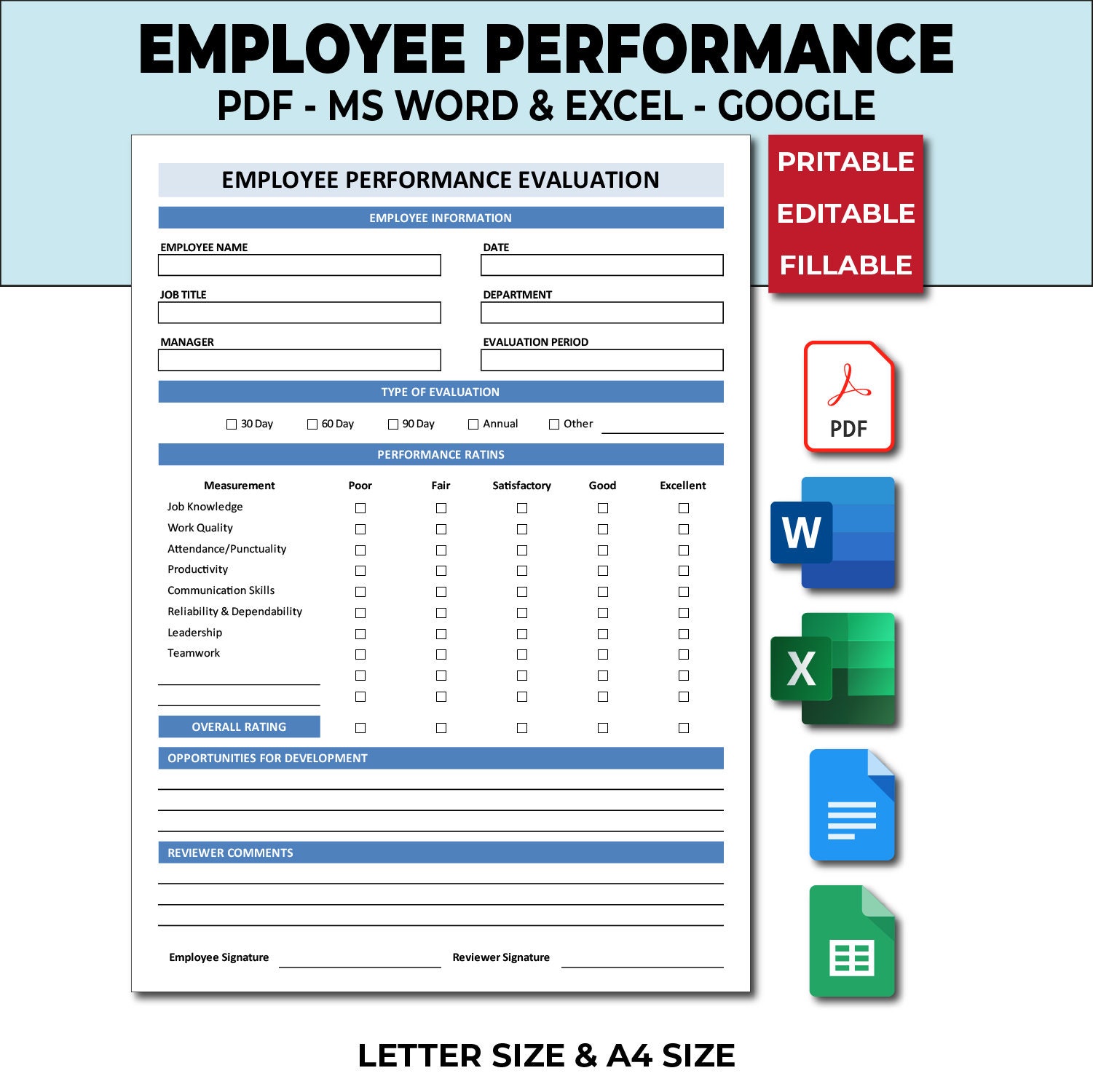 Employee Performance Evaluation Template. Employee Performance Review ...