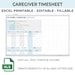 Editable Caregiver Timesheet, Home Health Care Time Sheet, Caregiver ...