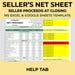 Seller Net Proceeds Sheet Template. Excel & Google Sheets. Real State ...