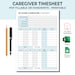 Editable Caregiver Timesheet, Home Health Care Time Sheet, Caregiver ...