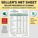Seller Net Proceeds Sheet Template. Excel & Google Sheets. Real State ...