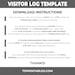 Editable & Printable Visitor Log. Visitor Sign in / Sign Out Sheet ...