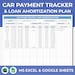 Car Payment Tracker Template With Extra Payment | Excel 365 & Google ...
