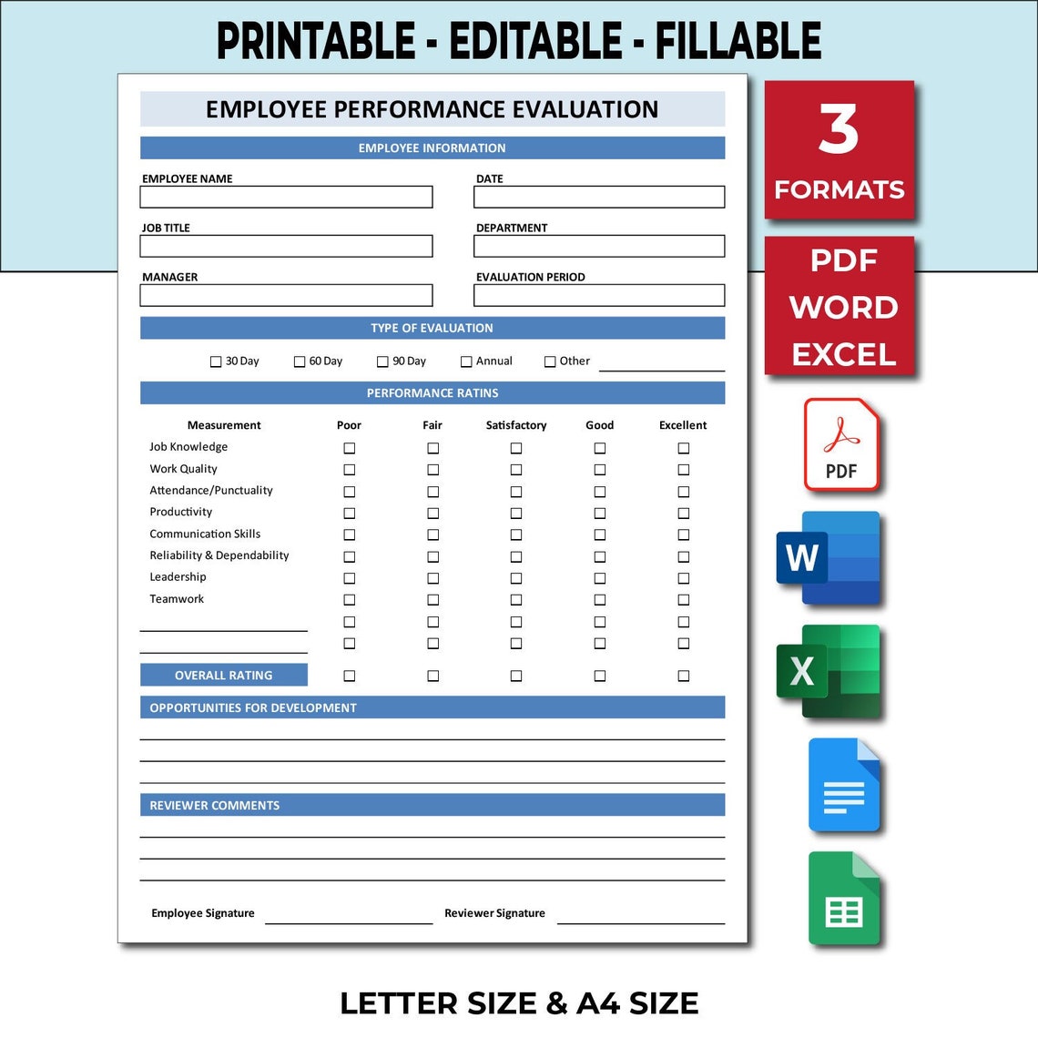 Employee Performance Evaluation Template. Employee Performance Review ...