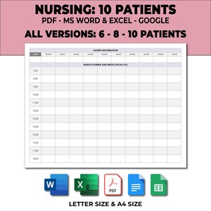 Medication Administration Record for Nurses. Nurse Medication Tracking ...
