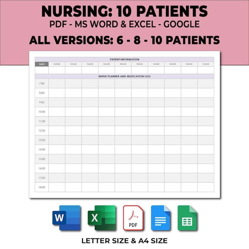 Medication Administration Record for Nurses. Nurse Medication Tracking ...