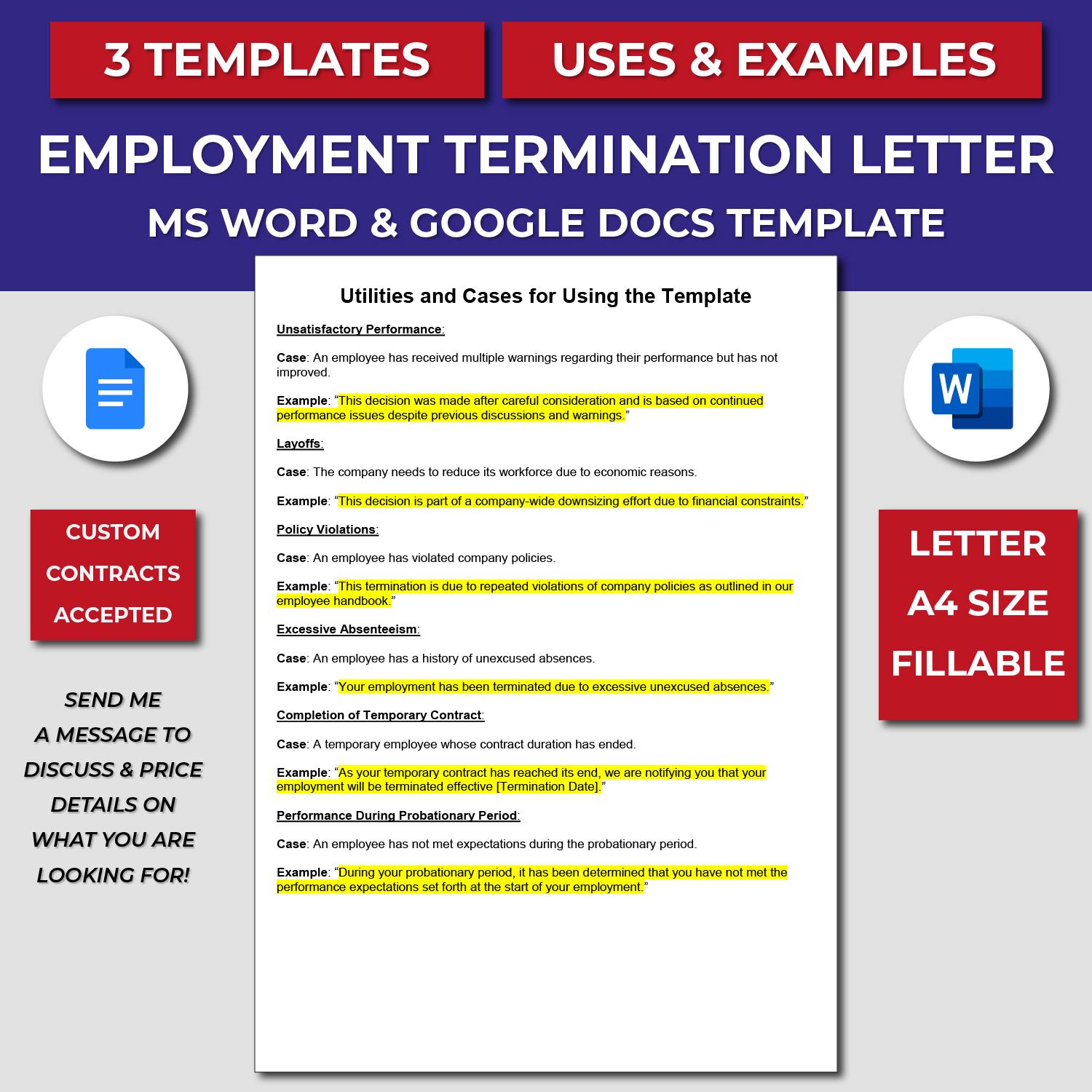 Employment Termination Notice Template. Termination of Employment ...