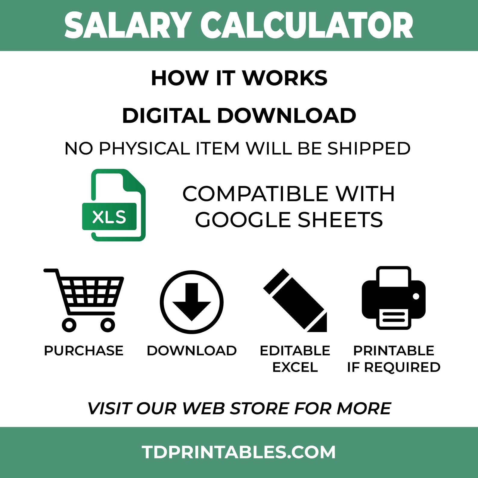 Employee Earnings Planner: Excel & Google Sheets. Salary Calculation ...