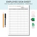 Printable Employee Sign Sheet. Sign in Out Form Template. Employee Log ...