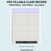Printable Fillable Class Record, Class Gradebook, Teacher Gradebook ...