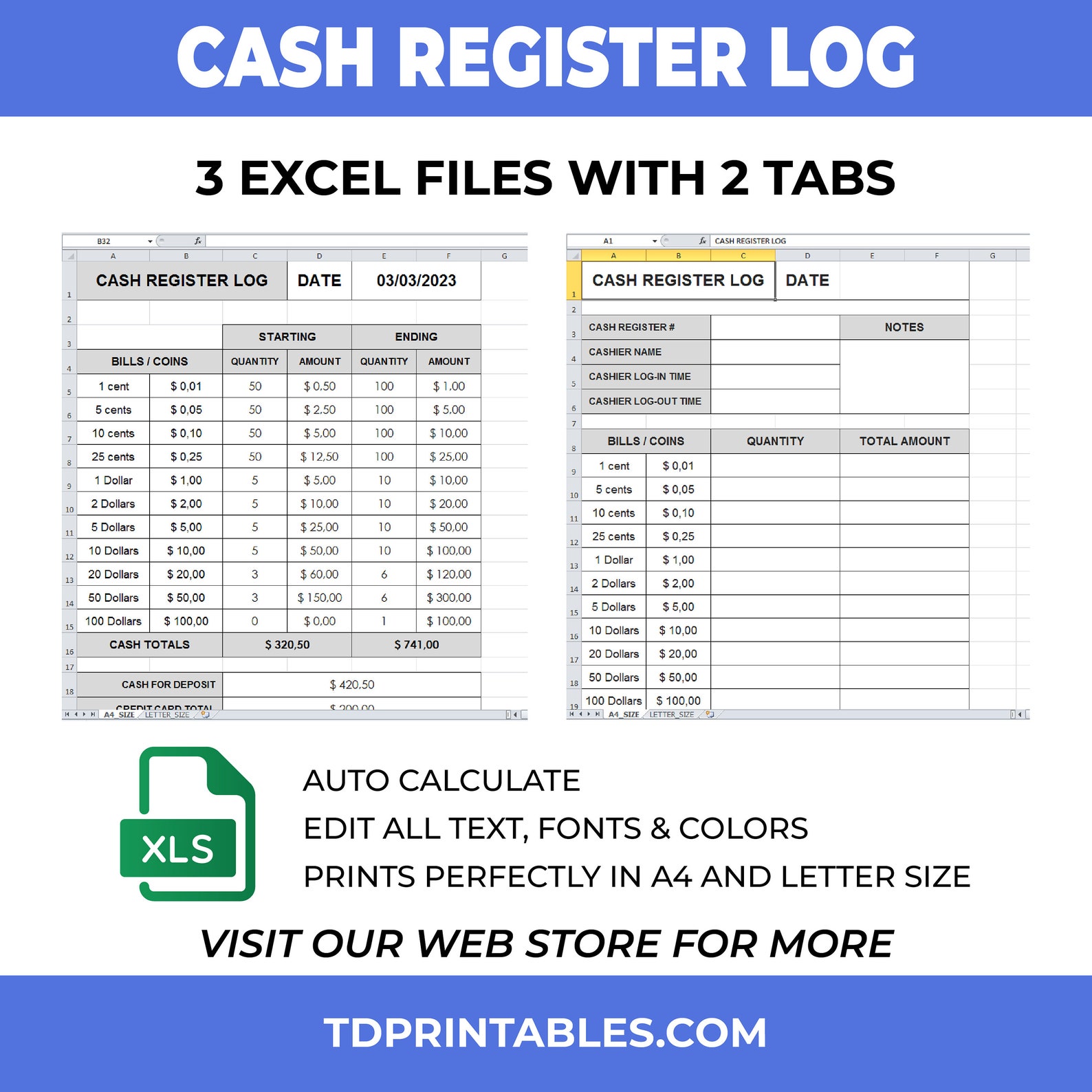 Cash Breakdown. Count Sheet. PDF Cash Breakdown Slip. Cash Withdrawal ...