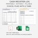 Cash Register Log, Cash Registry, Cash Log, Petty Cash, Money Log ...