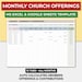 Church Monthly Offering & Contribution Spreadsheet Template. Church ...