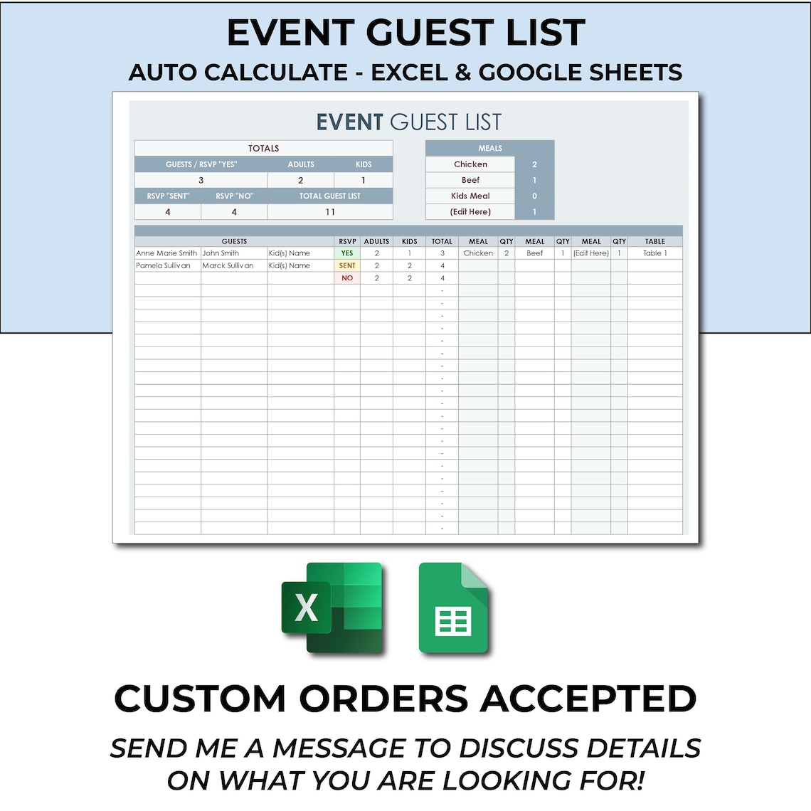 Event Budget Spreadsheet Template: Parties, Birthdays, Family Reunions ...