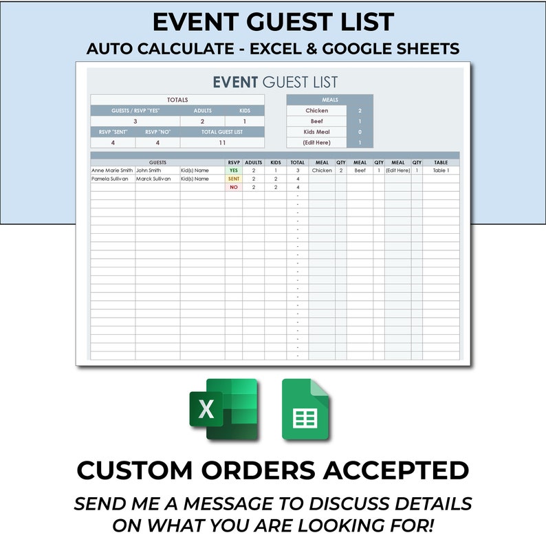 Event Budget Spreadsheet Template: Parties, Birthdays, Family Reunions ...