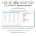 Home Renovation Cost Planner Spreadsheet Template, Home Improvement ...