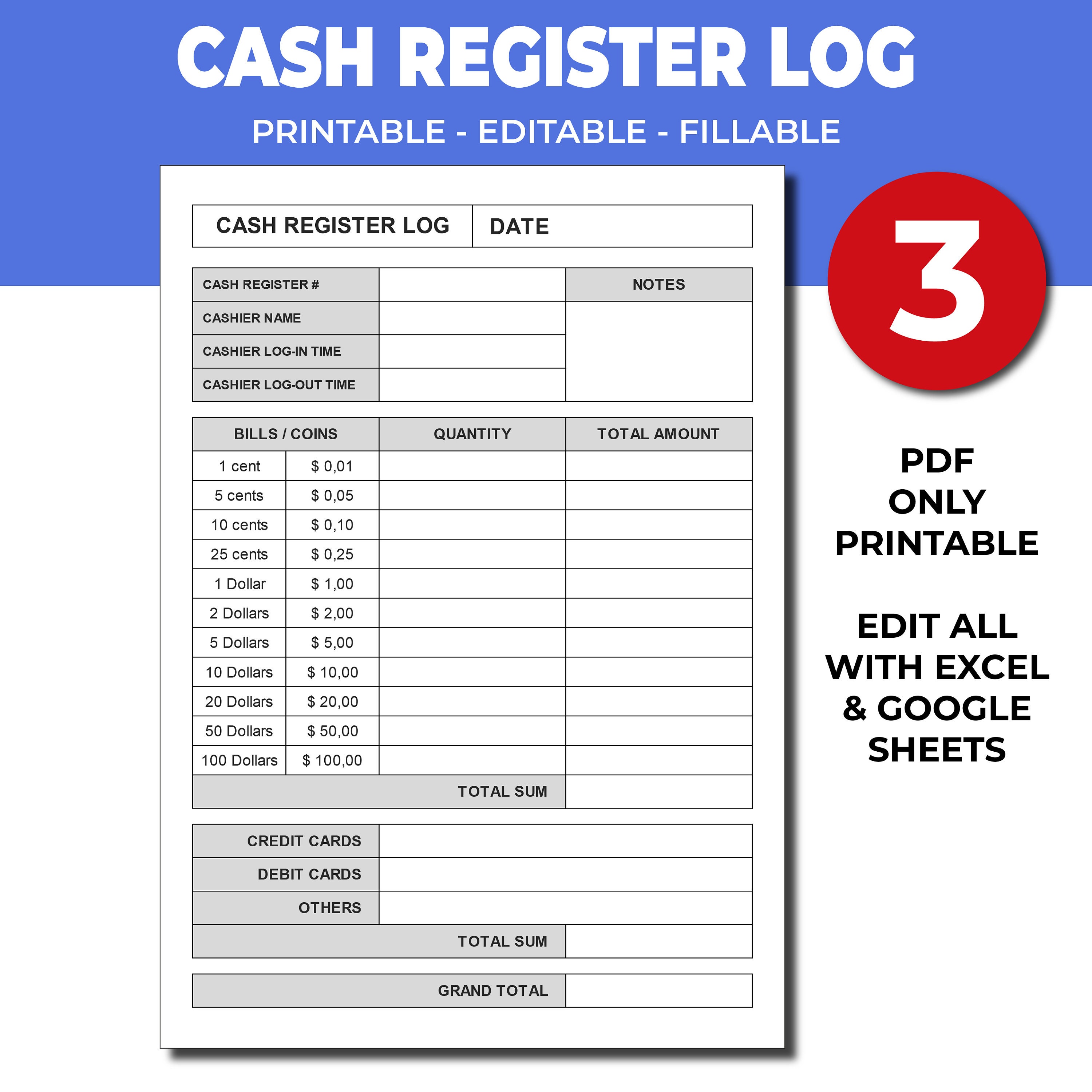 Cash Breakdown. Count Sheet. PDF Cash Breakdown Slip. Cash Withdrawal ...