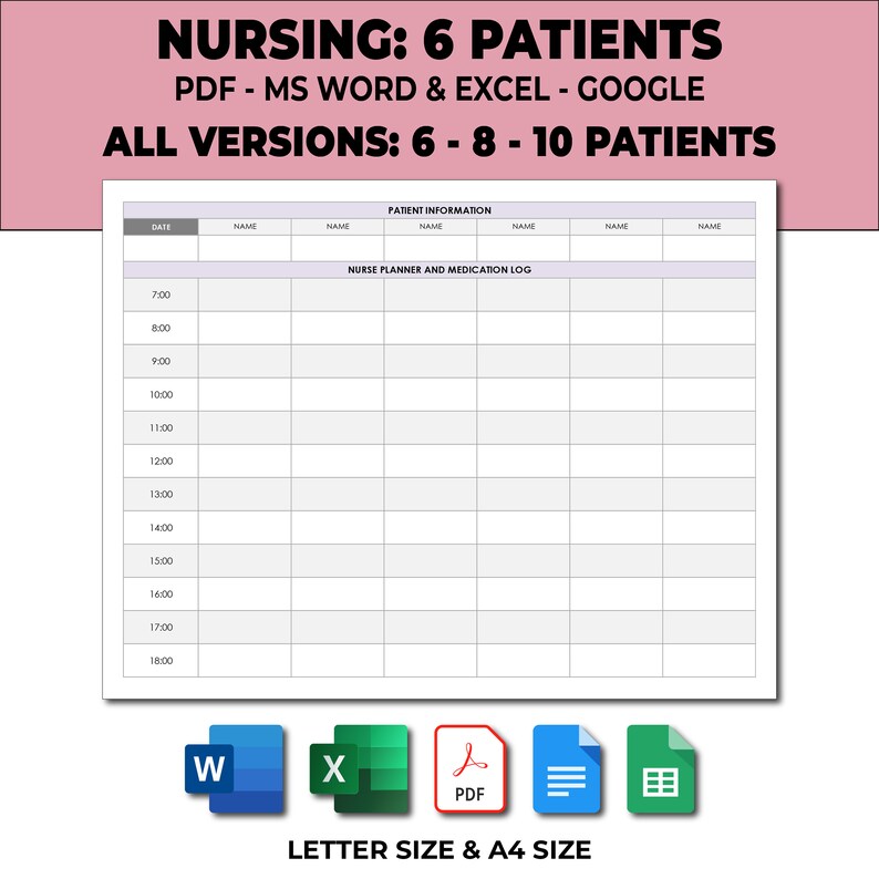 Medication Administration Record for Nurses. Nurse Medication Tracking ...