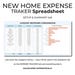 New Home Expense Tracker Spredsheet Template, Excel & Google Sheets ...
