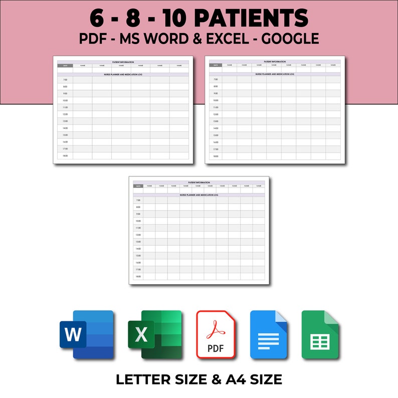 Medication Administration Record for Nurses. Nurse Medication Tracking ...
