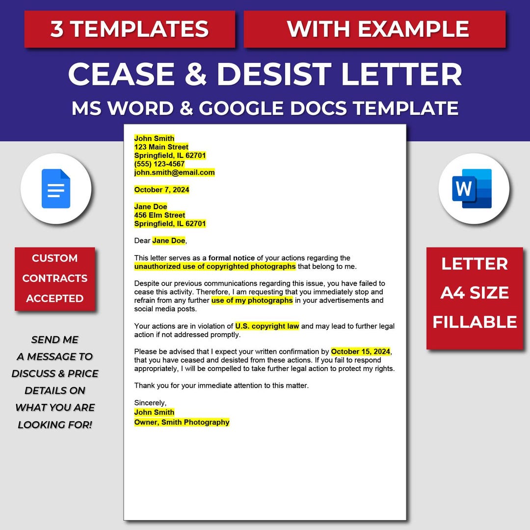 Formal Warning Letter Template. Response to Misconduct Template. Legal ...