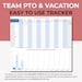 Pto Tracker Excel Google Sheet Spreadsheet Template, Associate Vacation ...
