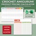 Crochet Amigurumi Pricing Spreadsheet Template. Google Sheets & Excel ...