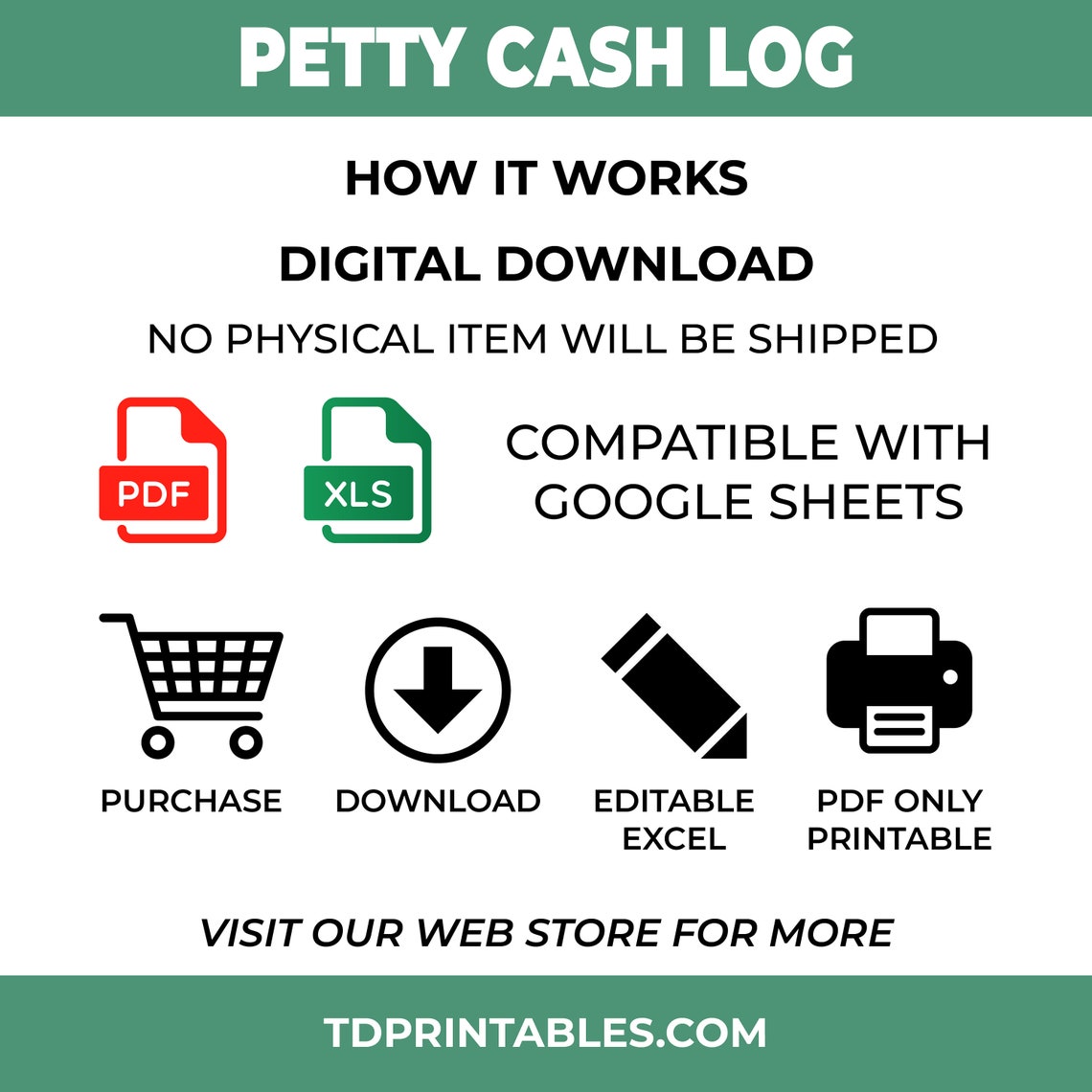 Petty Cash Record, Cash Log Template, Petty Expenses Tracker,small Cash ...