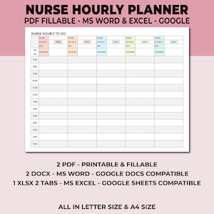 Nursing Task List: Daily Nurse Planner, Patient Care Sheet, Shift ...