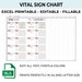 Editable Printable Vital Sign Chart, Vital Sign Log,vital Sign Tracker ...