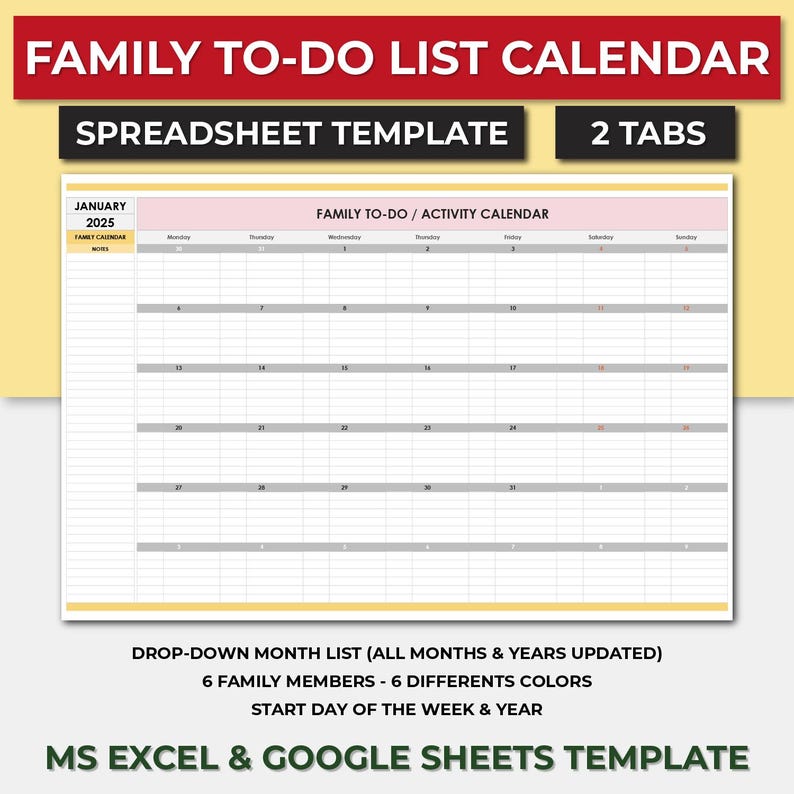 Family Routine Organizer. Family Calendar Template. Home Activity ...