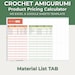 Crochet Amigurumi Pricing Spreadsheet Template. Google Sheets & Excel ...