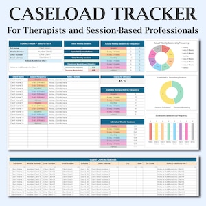 Therapist Sessions Log & Tracker Template, Psychotherapy Schedule ...