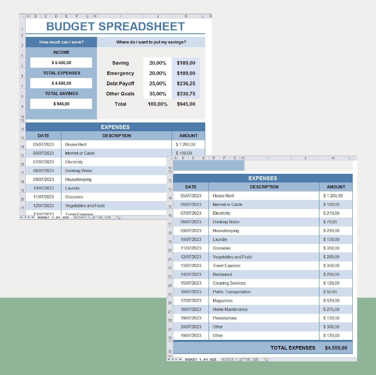 Excel Budget Spreadsheet Template: Manage Finances, Track Expenses ...