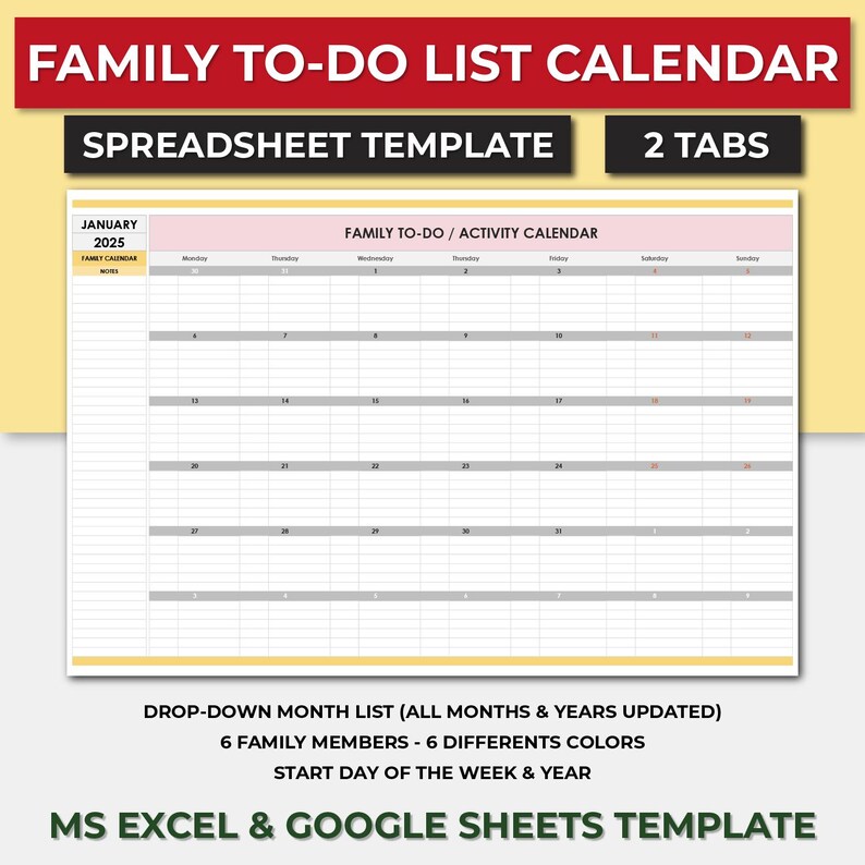 Daily Family Planner. Family Activity Tracker. Family Event Calendar ...