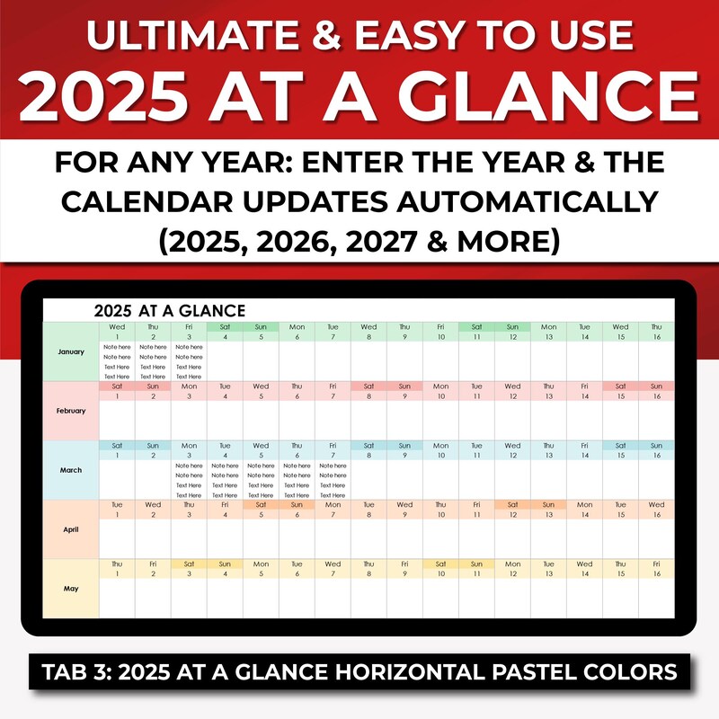 2026 Calendar Snapshot - Etsy