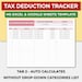 Tax Deduction Tracker Spreadsheet Template. Small Business Tax ...