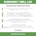 Printable Emergency Evacuation Log. Emergency Drill Record. Fire Drill ...