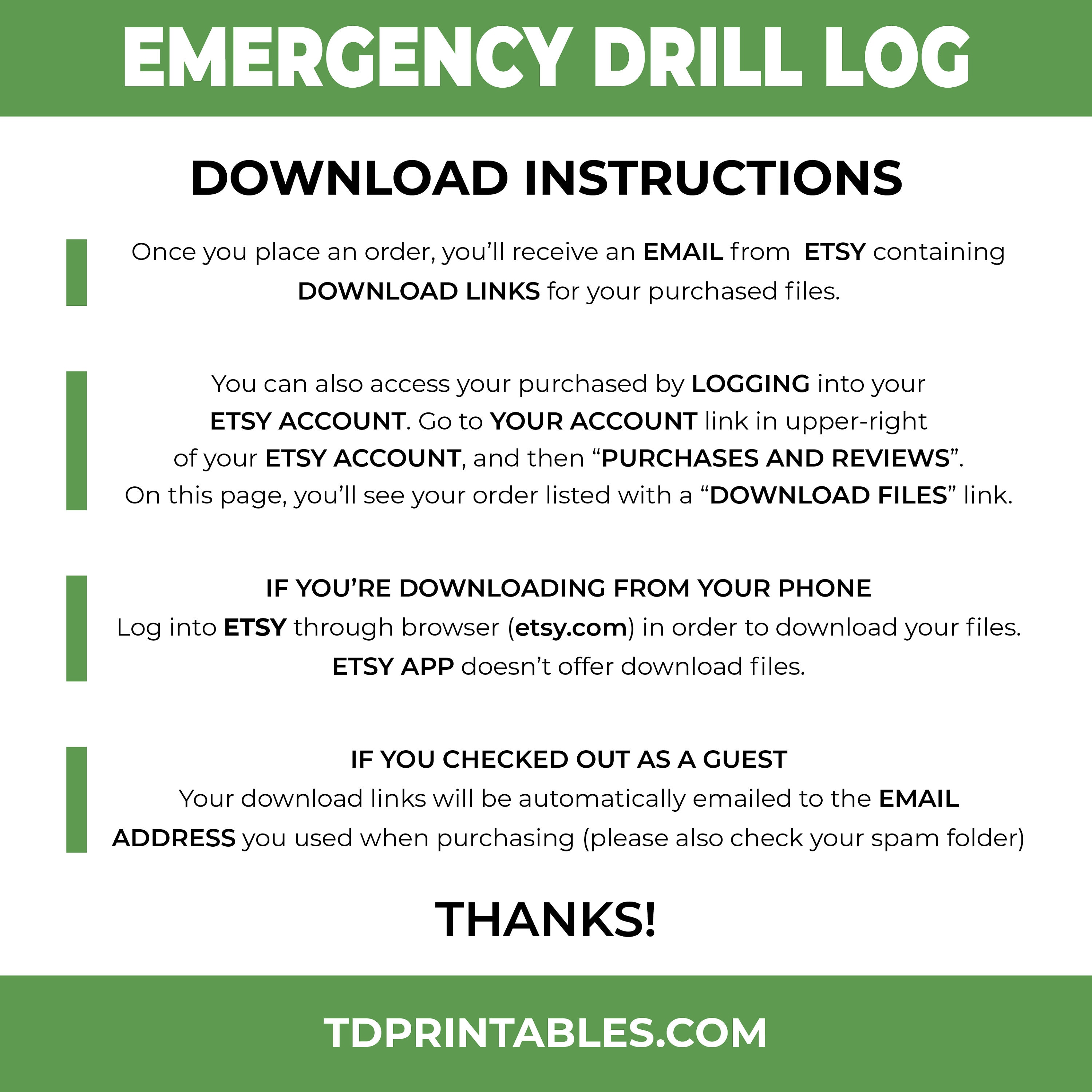 Printable Emergency Evacuation Log. Emergency Drill Record. Fire Drill ...