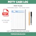 Petty Cash Record, Cash Log Template, Petty Expenses Tracker,small Cash ...