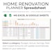 Home Renovation Cost Planner Spreadsheet Template, Home Improvement ...