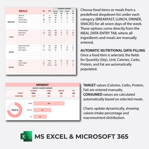 Macro Meal Planner | Calorie Tracker | Macro Meal Prep | Weekly Meal ...